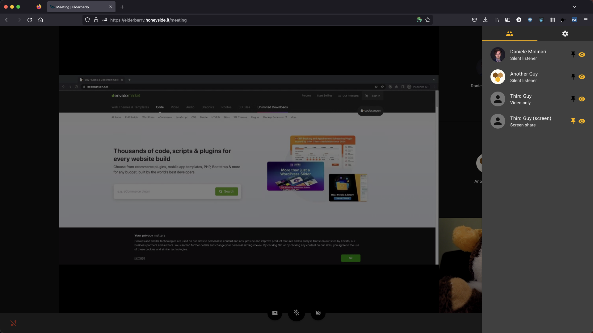 Elderberry - Meeting Script with Audio and Video via getUserMedia - Node.js, React, Mediasoup by ...